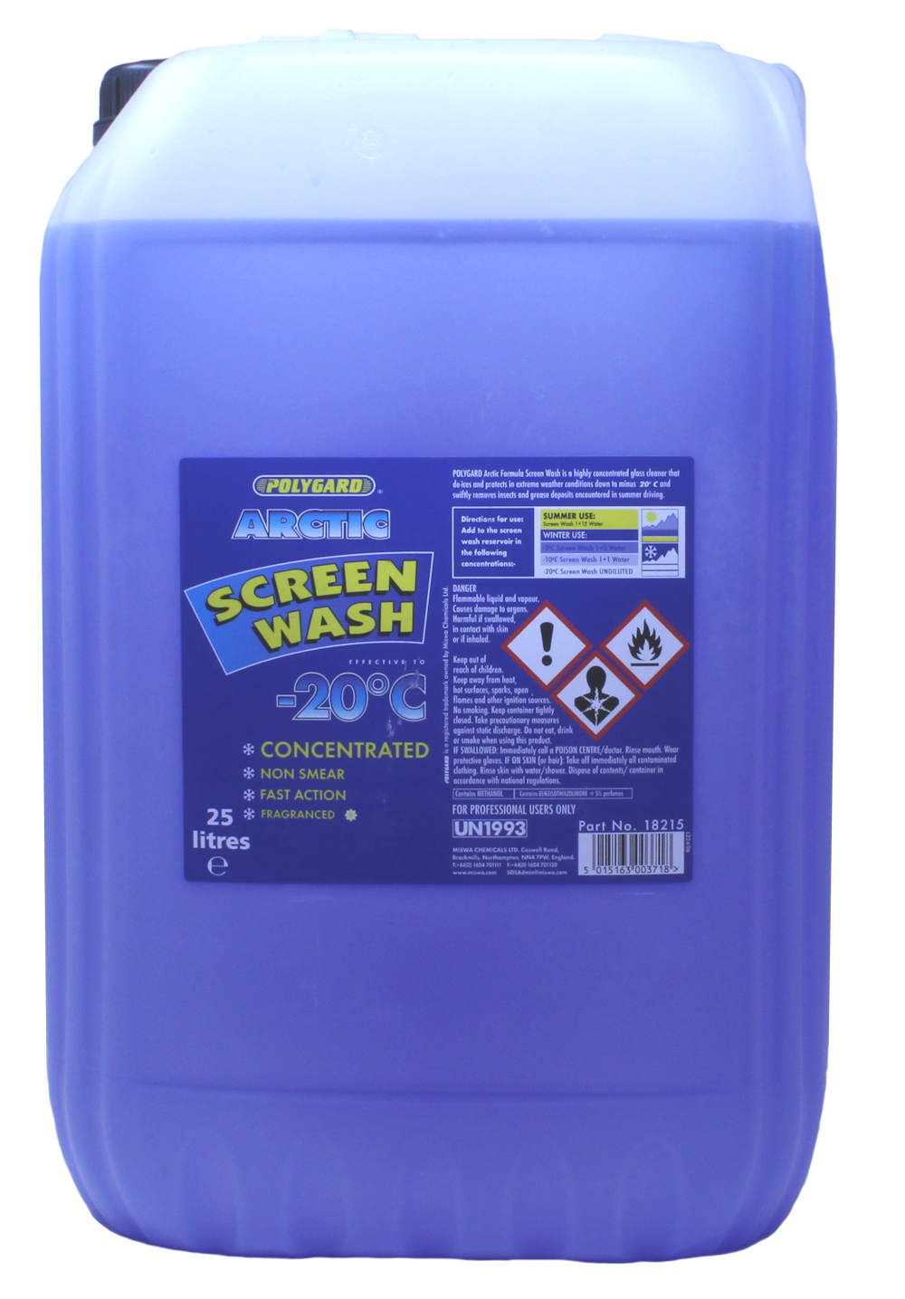 Polygard 25L Arctic Screen Wash Concentrated Car Maintenance (MIS18215 ...